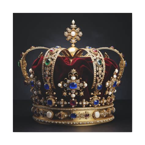 Canvas Gallery Wraps Orbital Opulence Golden Crown With Precious
