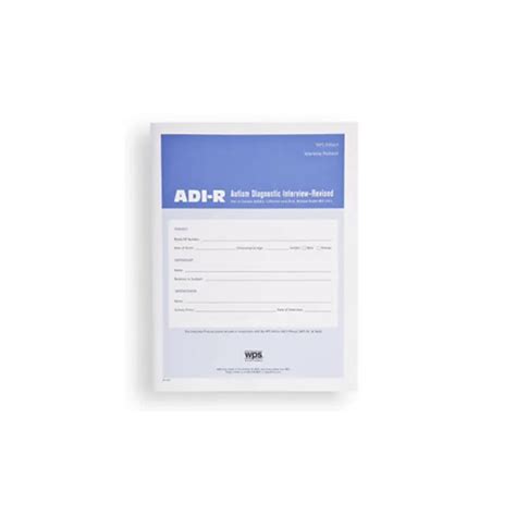 Adi® R Autism Diagnostic Interviewrevised Eci Store