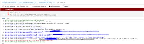 Programming Blog TFS GIT CertGetCertificateChain Trust Error CERT TRUST IS UNTRUSTED ROOT