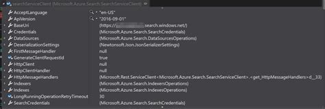 Nullreferenceexception When Checking If Index Exists With Azure Search
