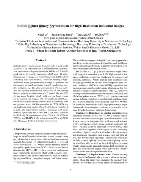 Pdf Robis Robust Binary Segmentation For High Resolution Industrial Images