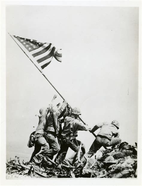 Raising The Flag Over Mount Suribachi Iwo Jima 23 February 1945 The