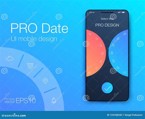 Date Application UI Design Concept Stock Vector Stock Vector Illustration Of Number Graphic