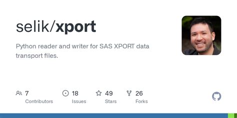 Github Selikxport Python Reader And Writer For Sas Xport Data