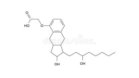 Treprostinil Molecule Structural Chemical Formula Ball And Stick