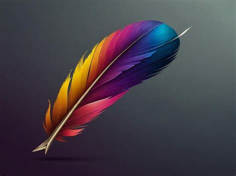 A Colorful Feather With A Black Background And A Dark Background