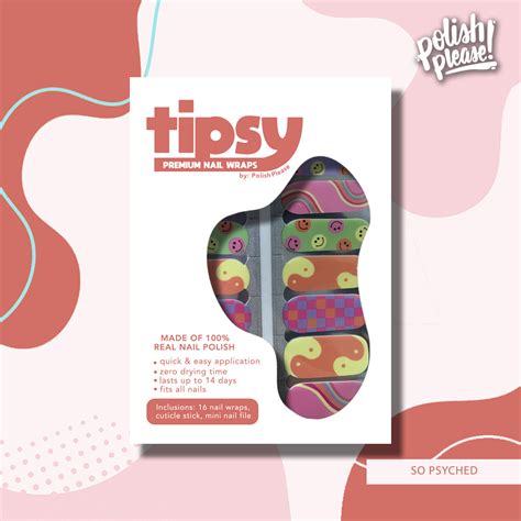 Tipsy Nail Wraps By Polish Please So Psyched