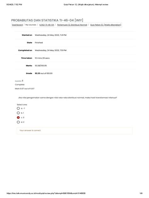 Kuis 12 Probstat Pdf Statistics