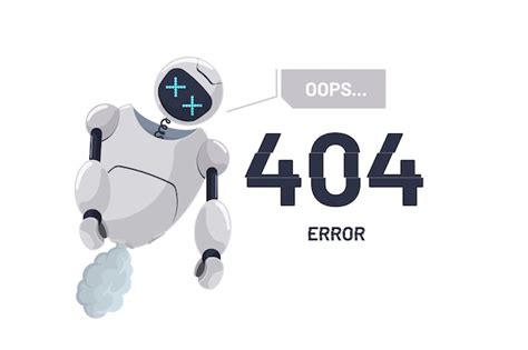 premium vector website page not found error robot character broken