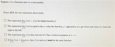 Solved Suppose F Is A Function And C Is A Real Chegg Com