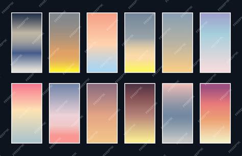 Premium Vector Set Modern Gradients In Abstract Sunset And Sunrise