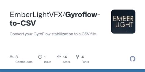 GitHub EmberLightVFX Gyroflow To CSV Convert Your GyroFlow Stabilization To A CSV File