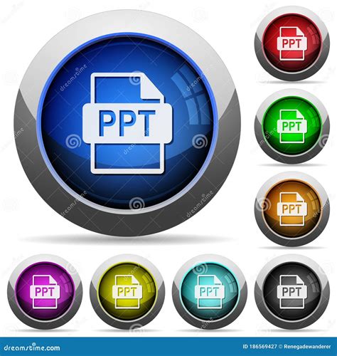 PPT File Format Glossy Buttons Stock Vector Illustration Of Extension Glass