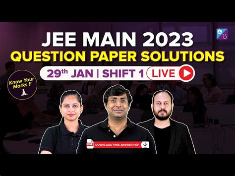 Jee Main 2023 January 29 Shift 1 Maths Question Paper With Solutions