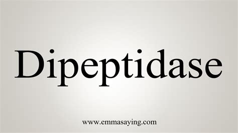 How To Say Dipeptidase Youtube
