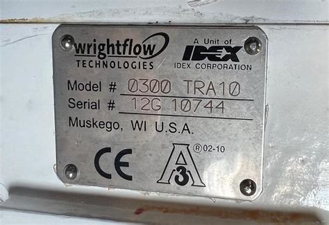 Used Sold Used Wrightflow Rotary Lobe Pump Model 0300 Tra10 Stainless