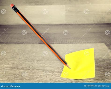 Sticky Notes And Pencil Questions Or Decision Making Concept Stock