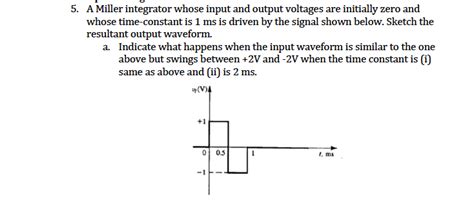 solved 5 a miller integrator whose input and output