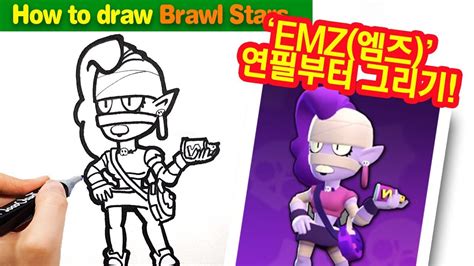 브롤스타즈 엠즈 그리기 Draw Brawl Stars Emz Youtube