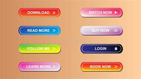 Game Ui Set Of Buttons Gui To Build 2d Games Vector Stock Vector