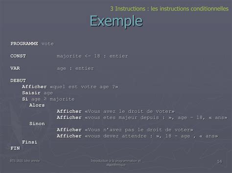 Ppt Initiation à La Programmation Et Algorithmique Cours 2 Powerpoint Presentation Id 7059724