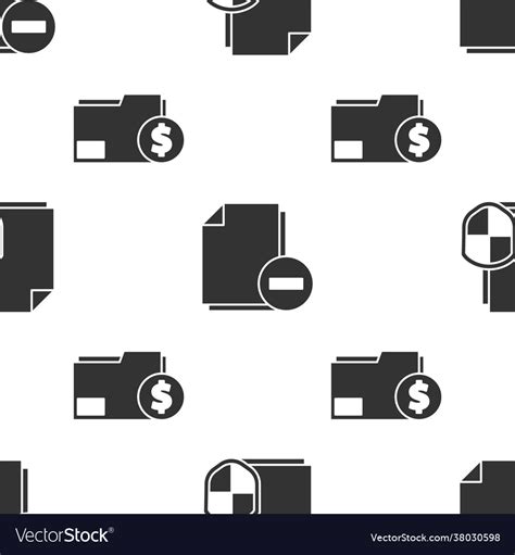 Set Document Protection Concept Document Vector Image