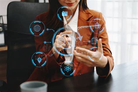 Woman Using Chatbot In Computer And Tablet Smart Intelligence Ai Chat With Ai Artificial