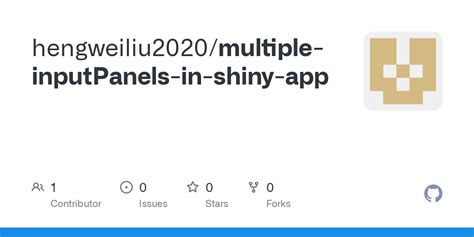 Github Hengweiliu2020multiple Inputpanels In Shiny App