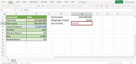 How To Calculate Wacc In Excel Sheetaki