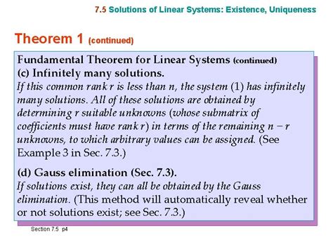 7 5 Solutions Of Linear Systems Existence Uniqueness