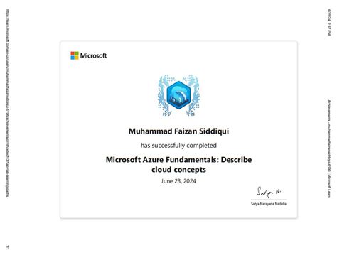 Muhammad Faizan Siddiqui On Linkedin Azure Cloudcomputing Fundamentals Microsoft Certification