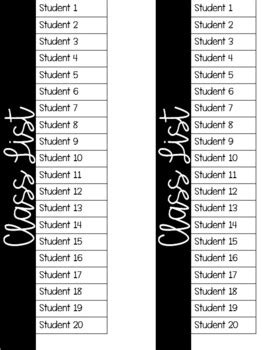 Class Lists Editable By Amanda Harvey Teachers Pay Teachers