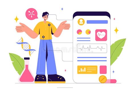 Biohack Vector Illustration Featuring Technological Processes Of