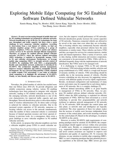 Pdf Exploring Mobile Edge Computing For 5g Enabled Software Defined