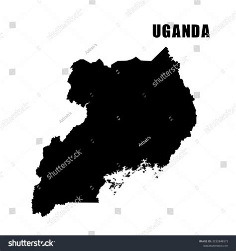 Vector Illustration Outline Map Uganda Highdetail Stock Vector Royalty Free
