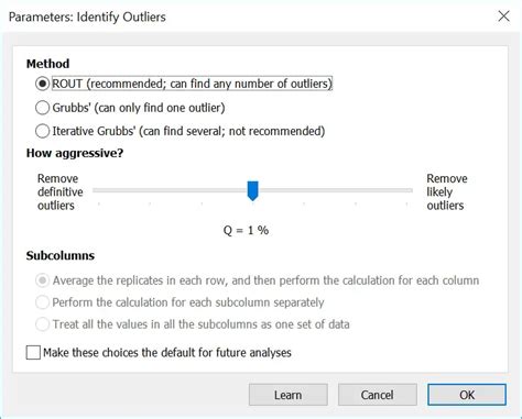 How To Remove Outliers In GraphPad Parameters Window Top Tip Bio