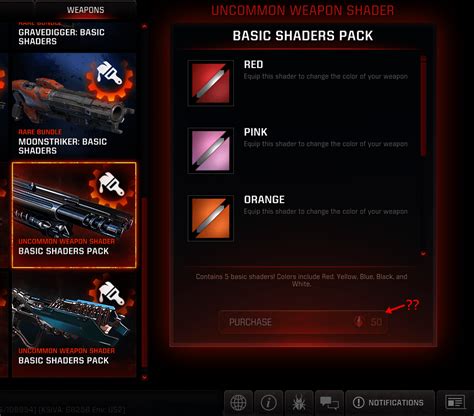 can t purchase certain basic shader packs r quakechampions