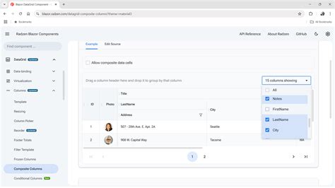 Issue With Composite Columns And Column Picker Radzenblazor Components Radzen