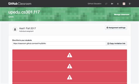 Assignments Not Showing Up In Classroom · Issue 1130 · Github Education Resourcesclassroom