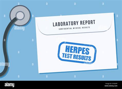 Herpes STD Test Results Medical Laboratory Health Screening Report Vector Illustration Stock
