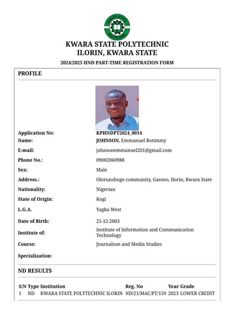 Kwarapoly Portal Completed Applicatio Pdf