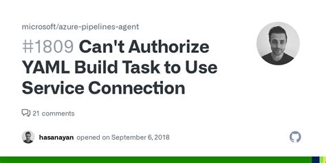 Cant Authorize Yaml Build Task To Use Service Connection · Issue 1809