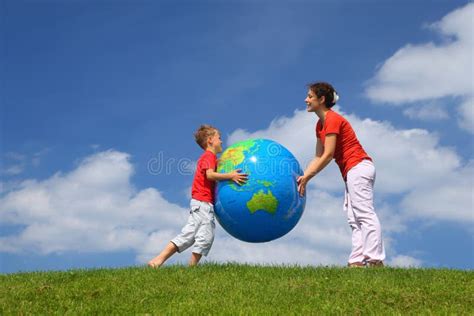 Mother With Son Play On Beach Stock Photo Image Of Family Happy