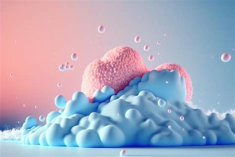 Premium Ai Image Abstract Foam Clouds With Splashing Forms And Drops