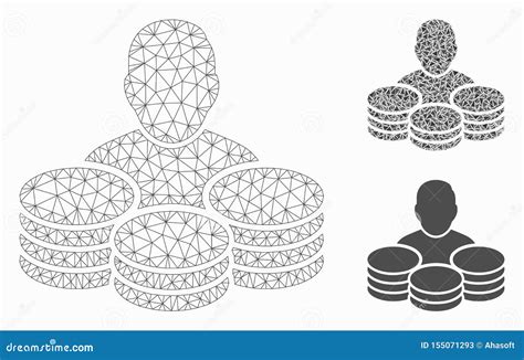 Rich Man Vector Mesh 2d Model And Triangle Mosaic Icon Stock Vector Illustration Of