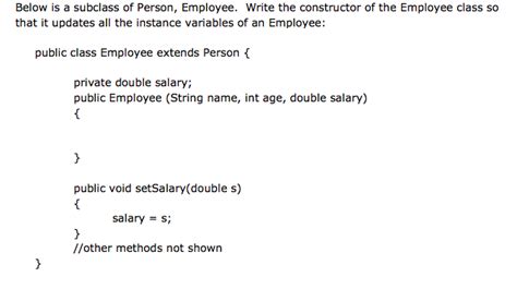 Solved 15 Consider This Version Of The Person Class Below