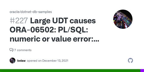 Large Udt Causes Ora 06502 Plsql Numeric Or Value Error Raw