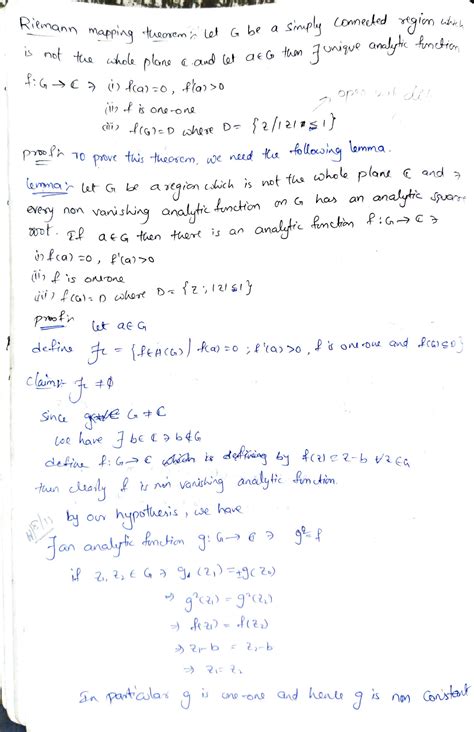 Solution Riemann Mapping Theorem Complete Proof Studypool