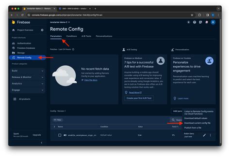 Remote Configuration Ionstarter