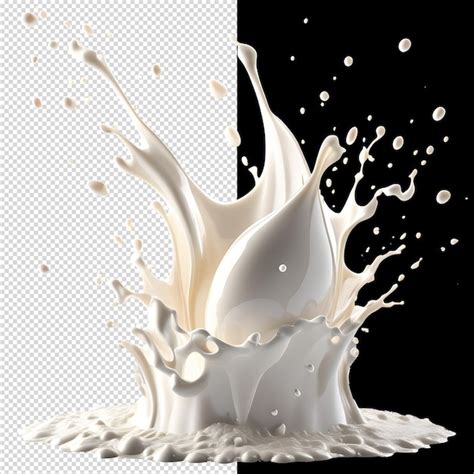 우유 스플래시 3d 렌더 고립 투명 배경 높은 품질 프리미엄 Psd 파일